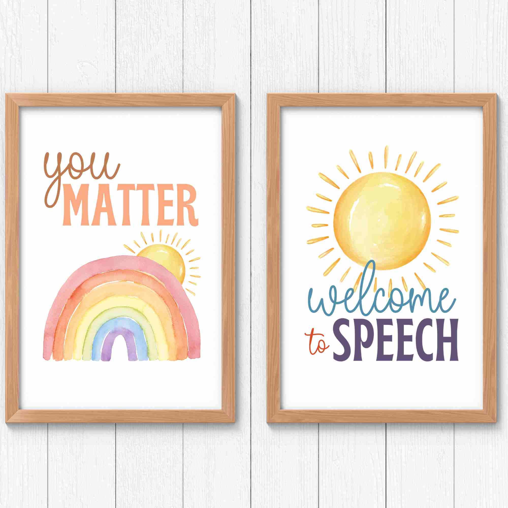 Welcome to Speech Poster Set of 2 Speech Therapy Wall Art - Etsy