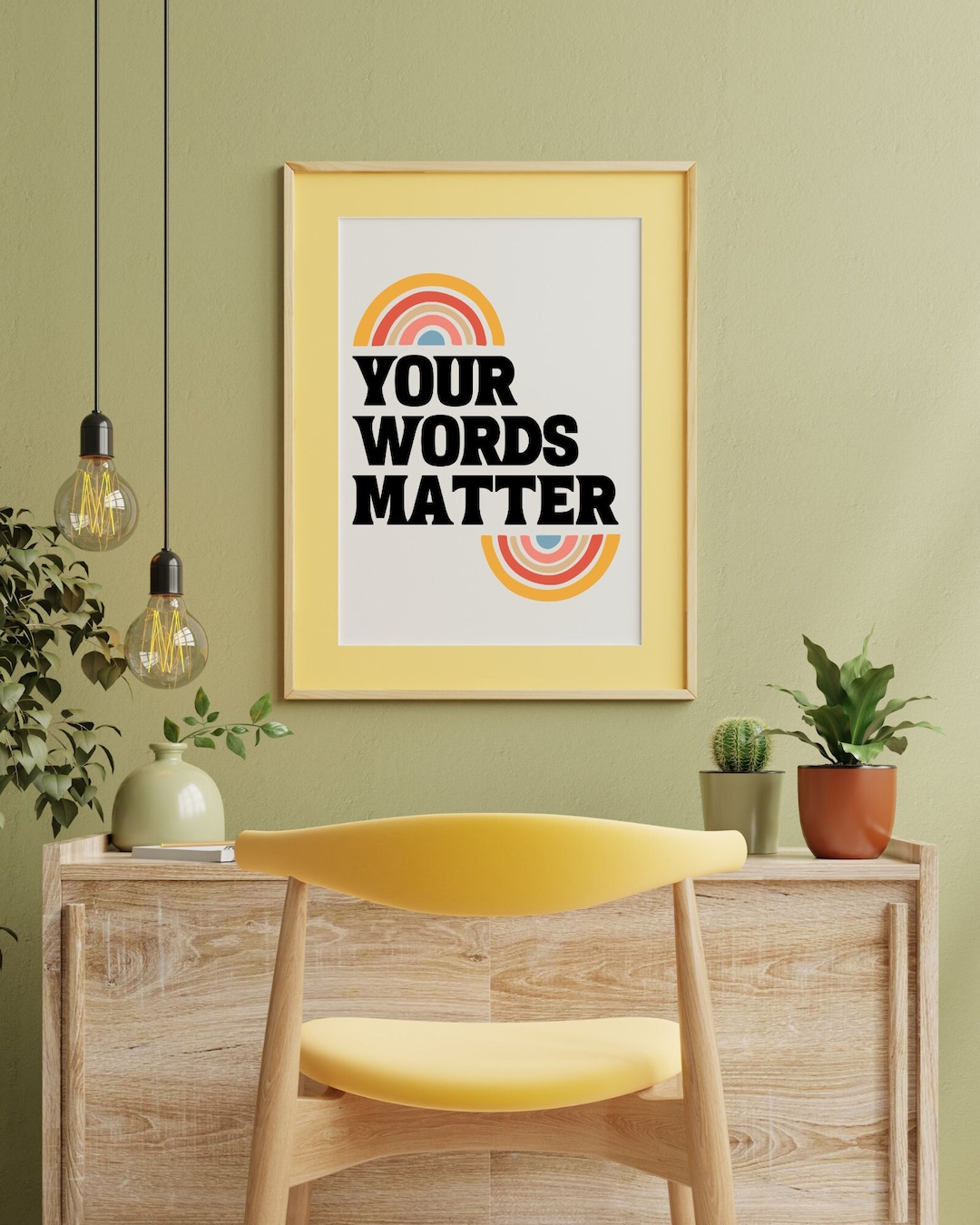 Speech Therapy Wall Art, Your Words Matter Poster, Inspirational Quote ...