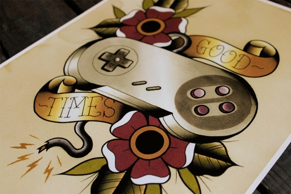 Nintendo Joystick Tattoo