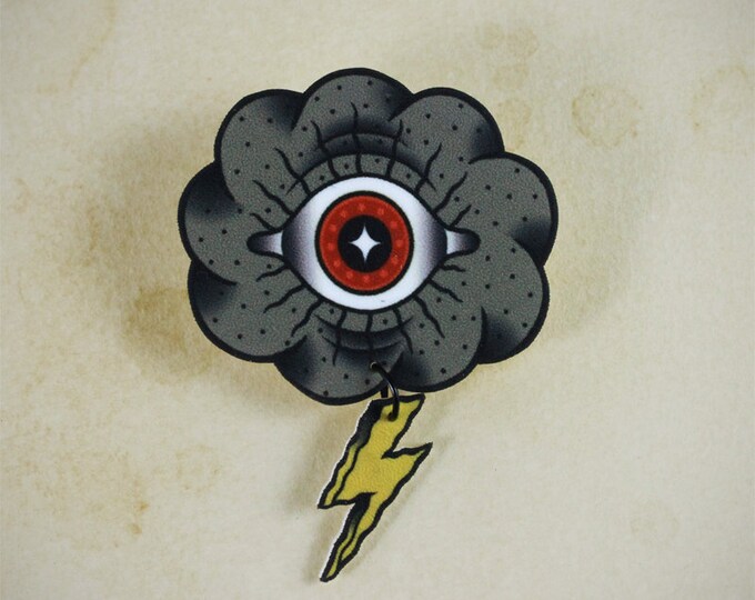 Eye Cloud Neo Traditional Tattoo Brooch - Etsy