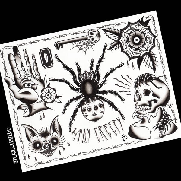 Creepy Flash Tattoo - Etsy