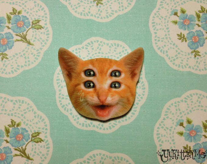 Four Eyed Cat Brooch/magnet - Etsy