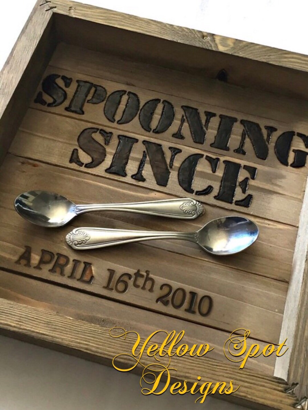 Handmade Custom "spooning Since" Wood Burned Anniversary Frame - Etsy