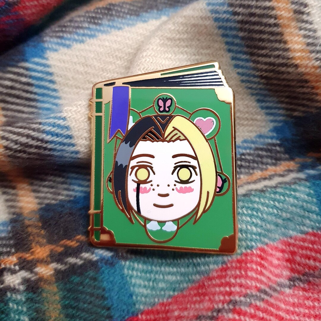 Bookworm Anime Wizard Magical Mascot Enamel Pin - Etsy