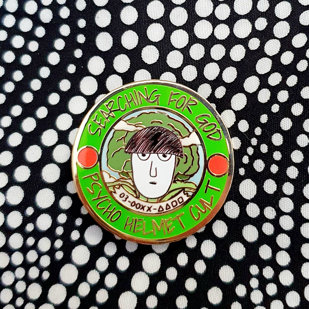 Searching for God Psycho Helmet Cult Enamel Pin Shigeo Dimple Psychic ...