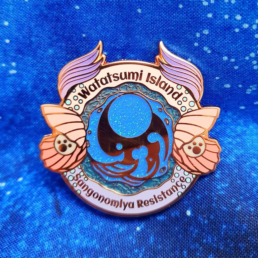 Watatsumi Island Sangonomiya Resistance Enamel Pin Genshin Impact ...
