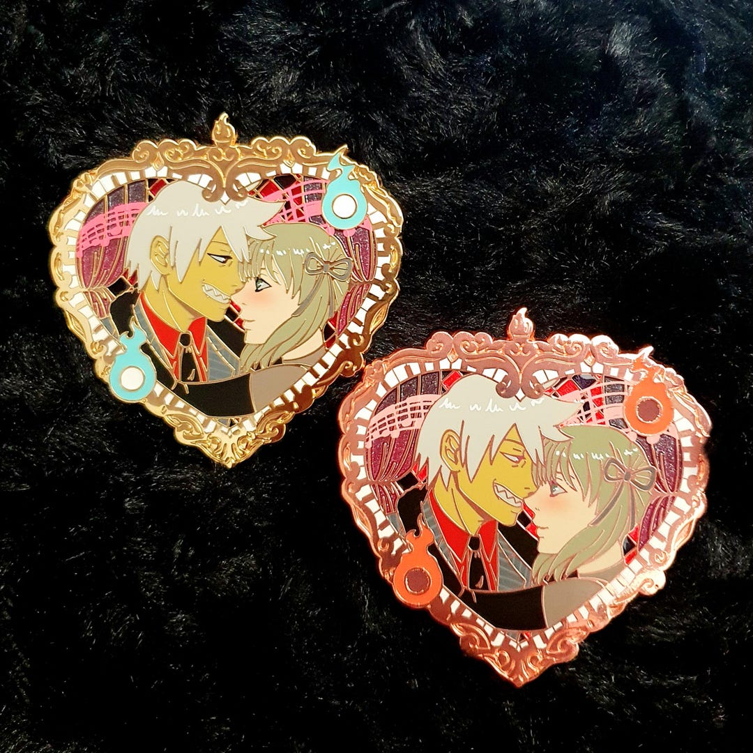 Soul Resonance Maka and Soul Black Room Heart Enamel Pin Soul Eater - Etsy