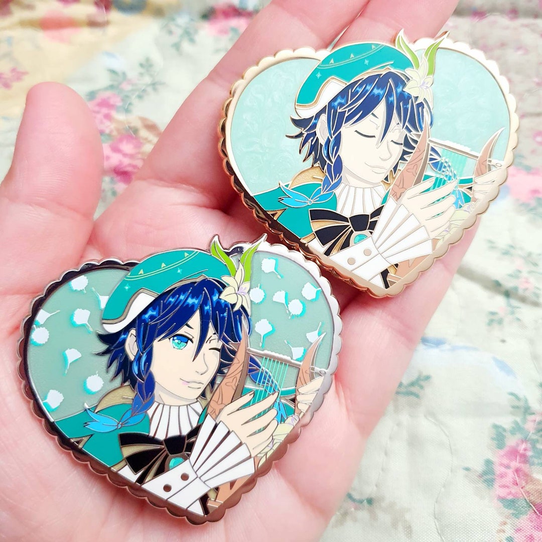 CLEARANCE** Genshin Heart Enamel Pin Series - Venti - Etsy