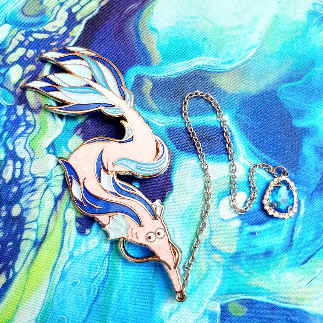 Neuvillette on a String Enamel Pin Worm on a String Genshin Impact ...