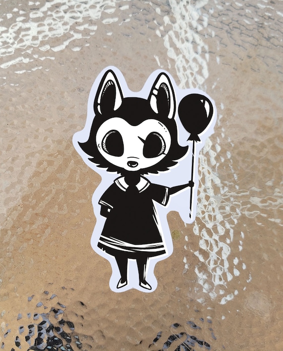 2.5 Wolf Girl Sticker Cute Goth Skull Occult Horror | Etsy