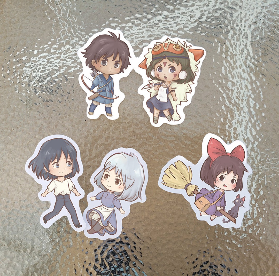 2 Vinyl Stickers Princess Mononoke Howl's Moving Castle Kiki's Delivery ...