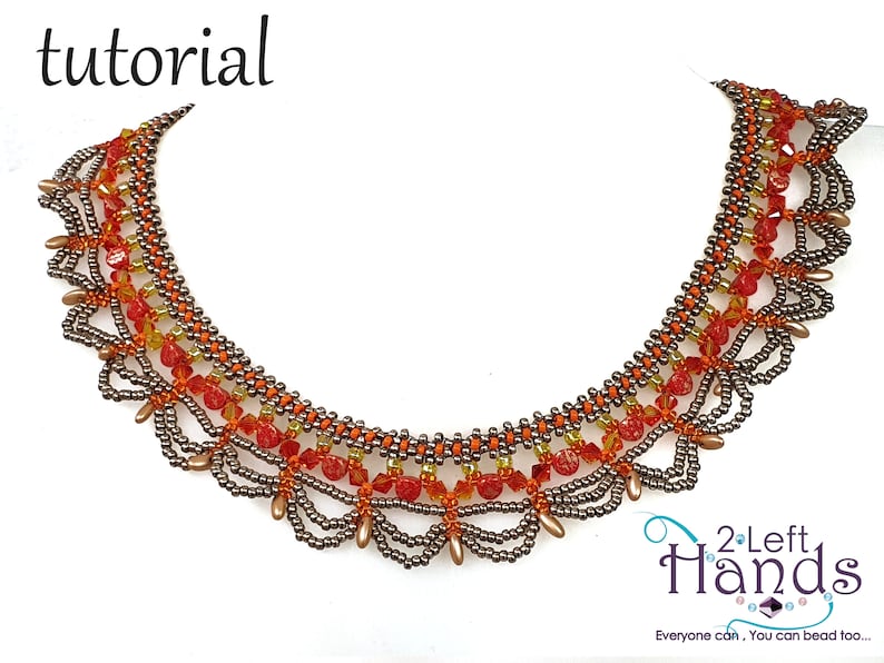 Beaded Netting Patterns, Beaded Necklace Tutorial, Step by Step Pattern ...