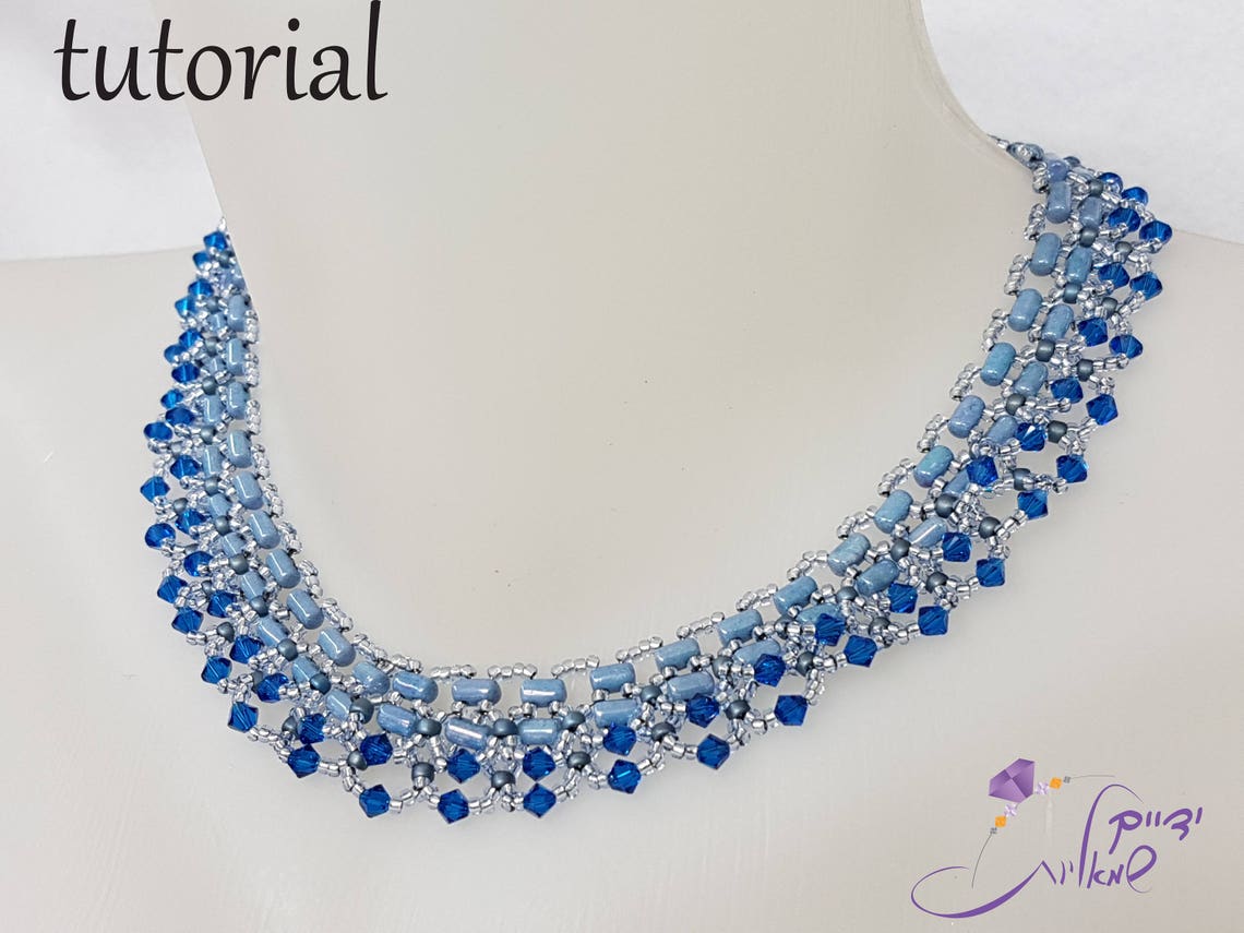 Netting Necklace, Beaded Necklace Tutorial, Step by Step Necklace ...