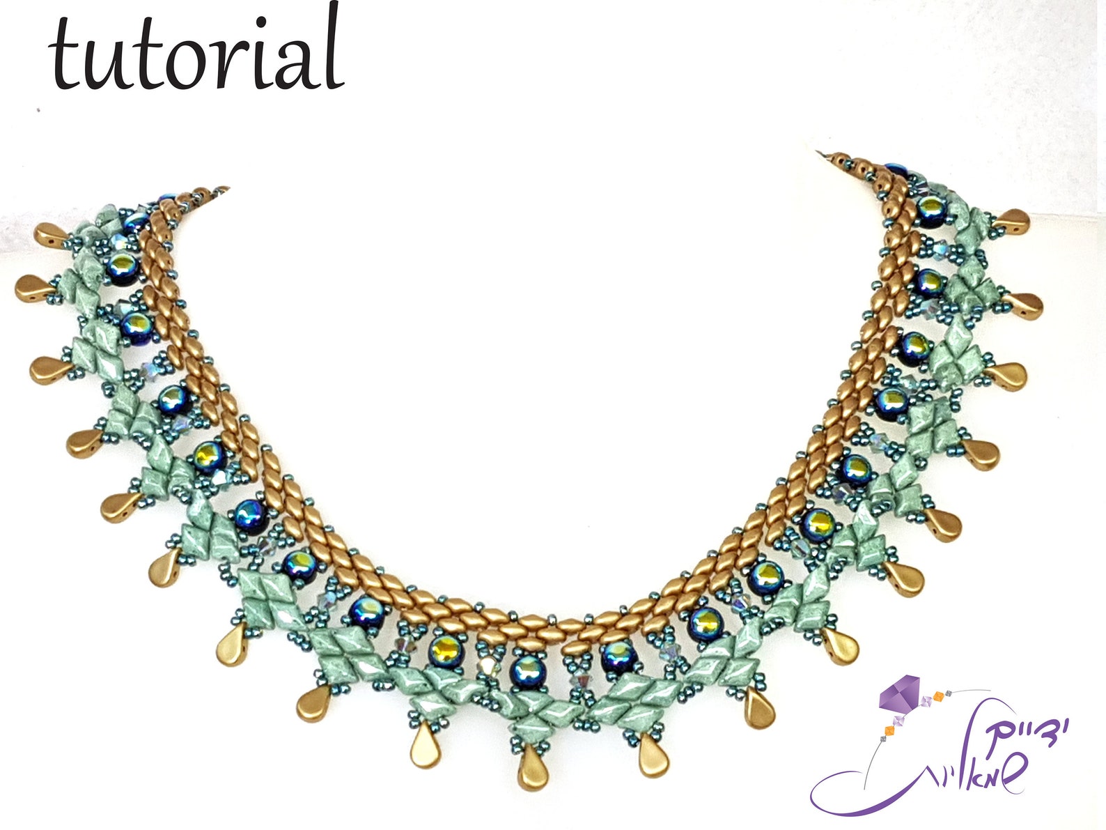 Beaded Netting Patterns, Beaded Necklace Tutorial, Step by Step Pattern ...