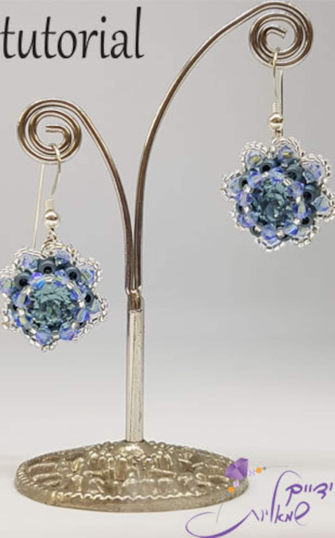 Right Angle Weave Earring Tutorial, Beading Patterns, Beadwoven Earring ...