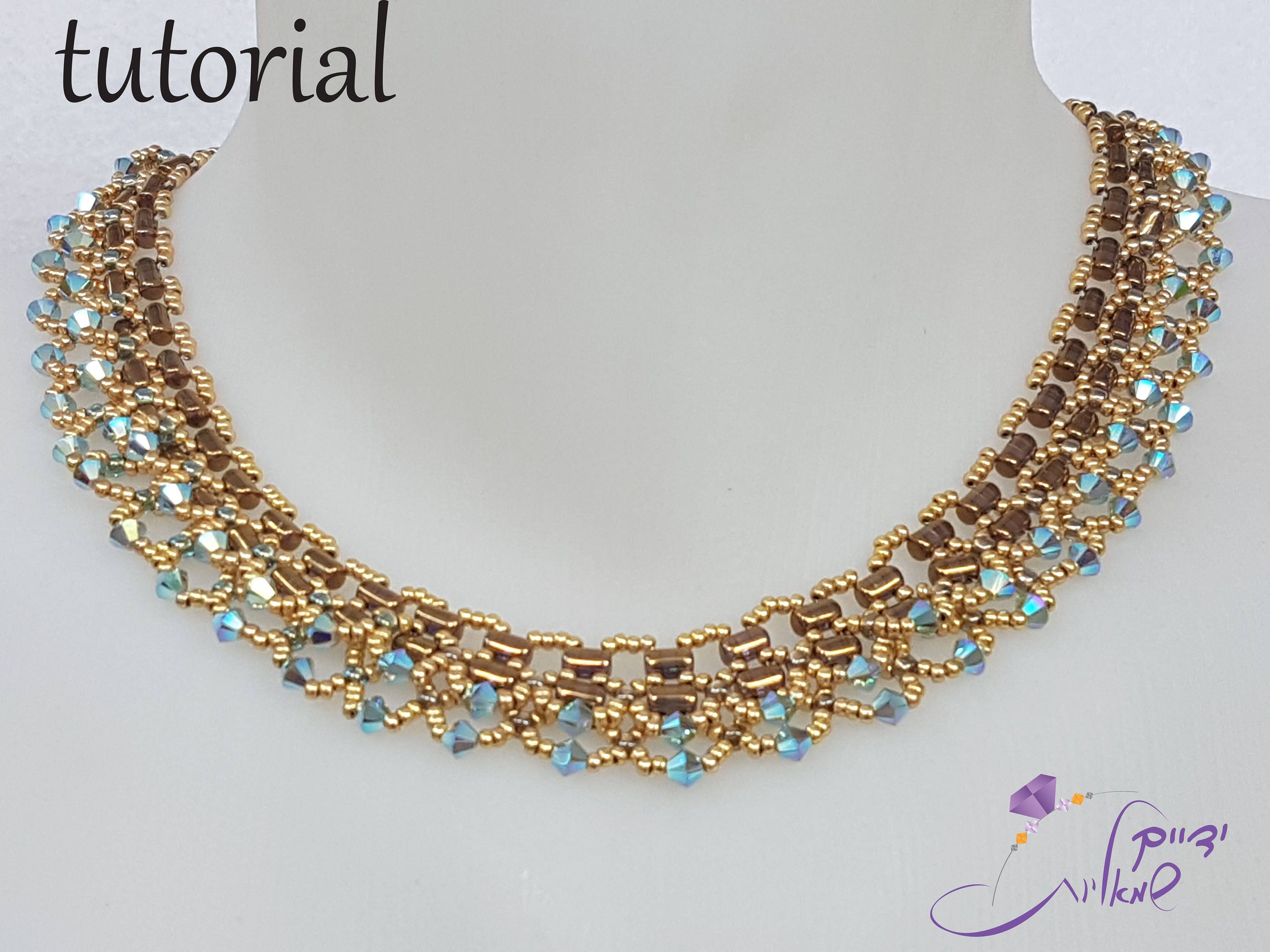 Netting Necklace, Beaded Necklace Tutorial, Step by Step Necklace ...