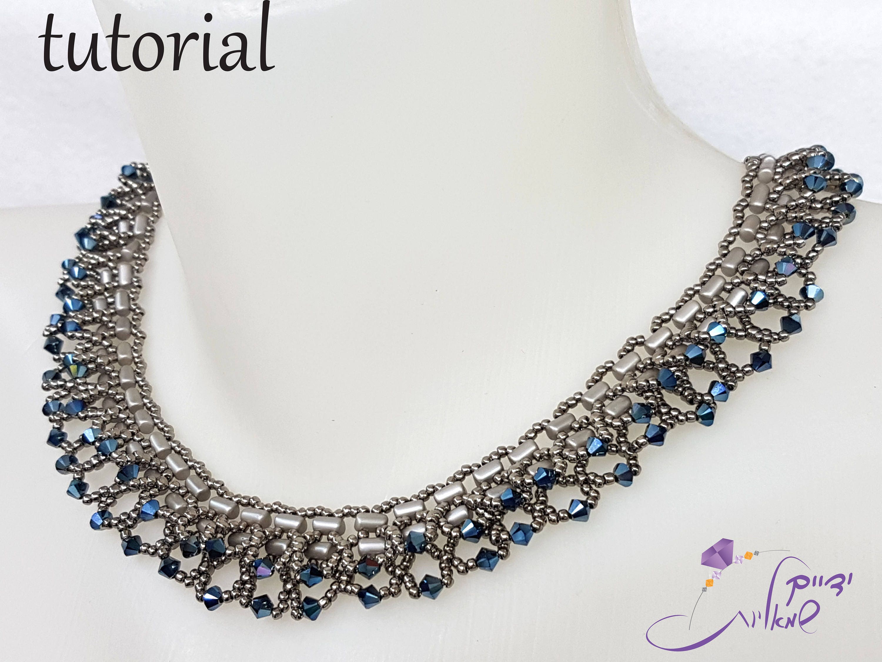 Netting Necklace, Beaded Necklace Tutorial, Step by Step Necklace ...