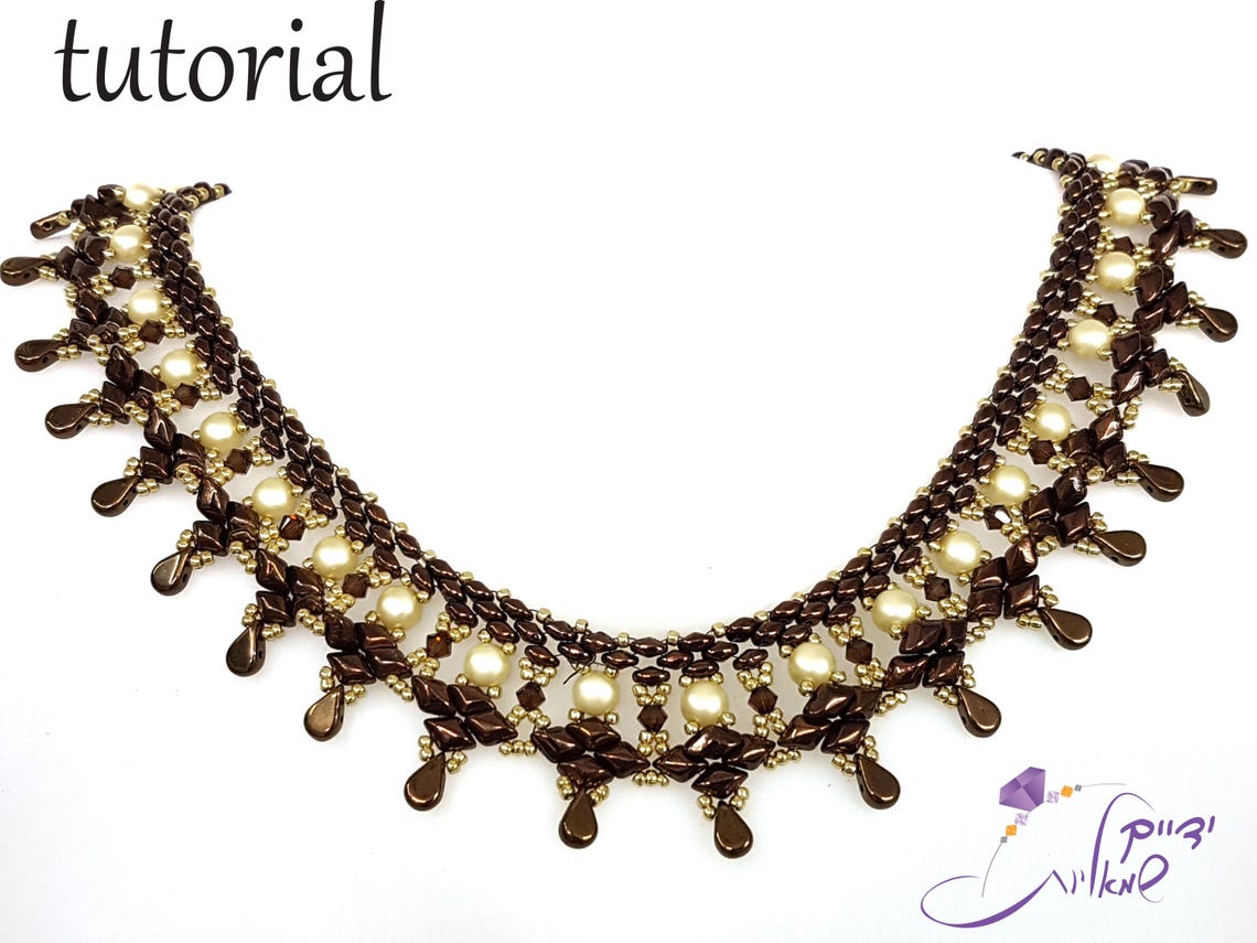 Beaded Netting Patterns, Beaded Necklace Tutorial, Step by Step Pattern ...