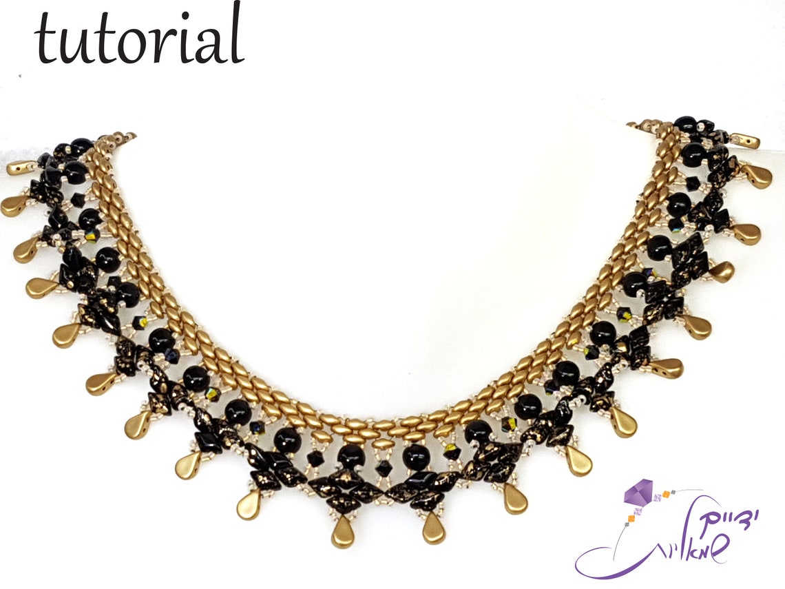 Beaded Netting Patterns, Beaded Necklace Tutorial, Step by Step Pattern ...