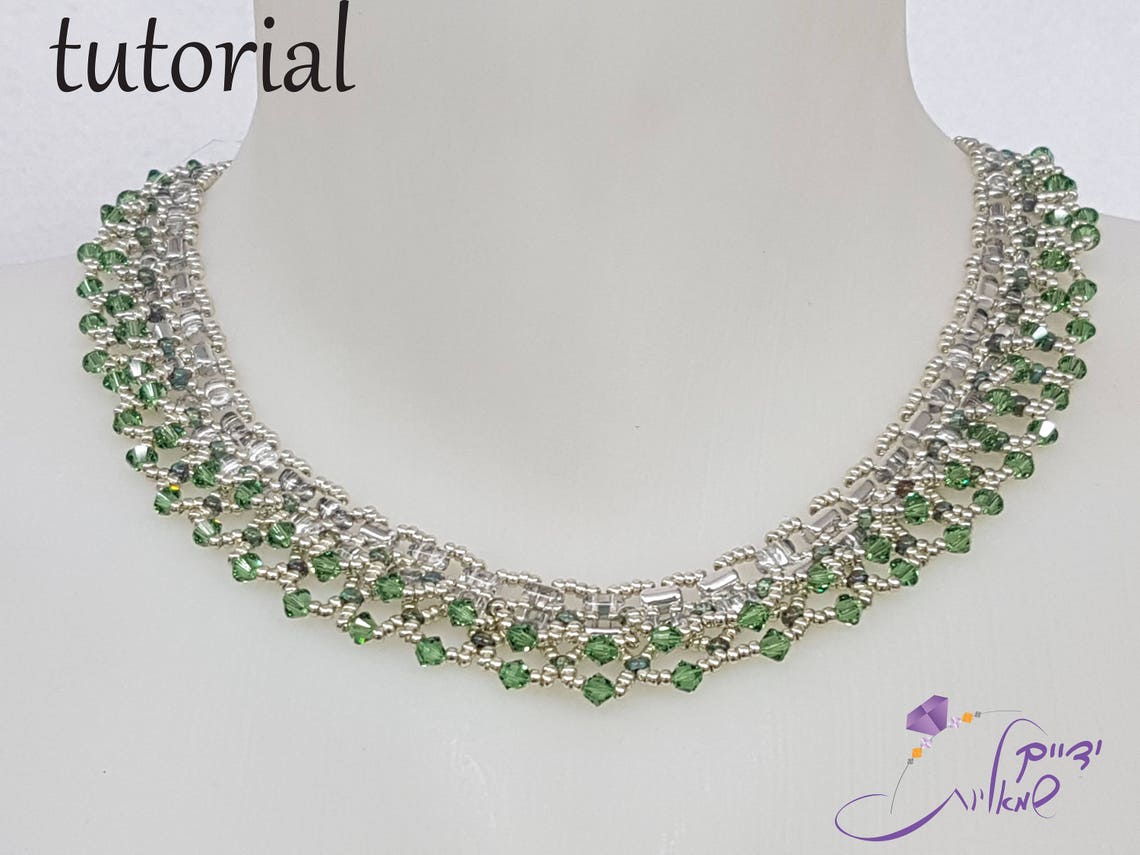 Netting Necklace, Beaded Necklace Tutorial, Step by Step Necklace ...