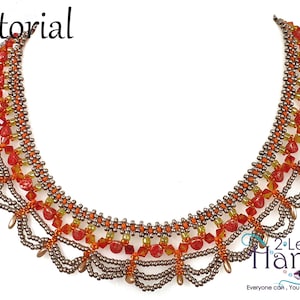 Beaded Netting Patterns, Beaded Necklace Tutorial, Step by Step Pattern ...