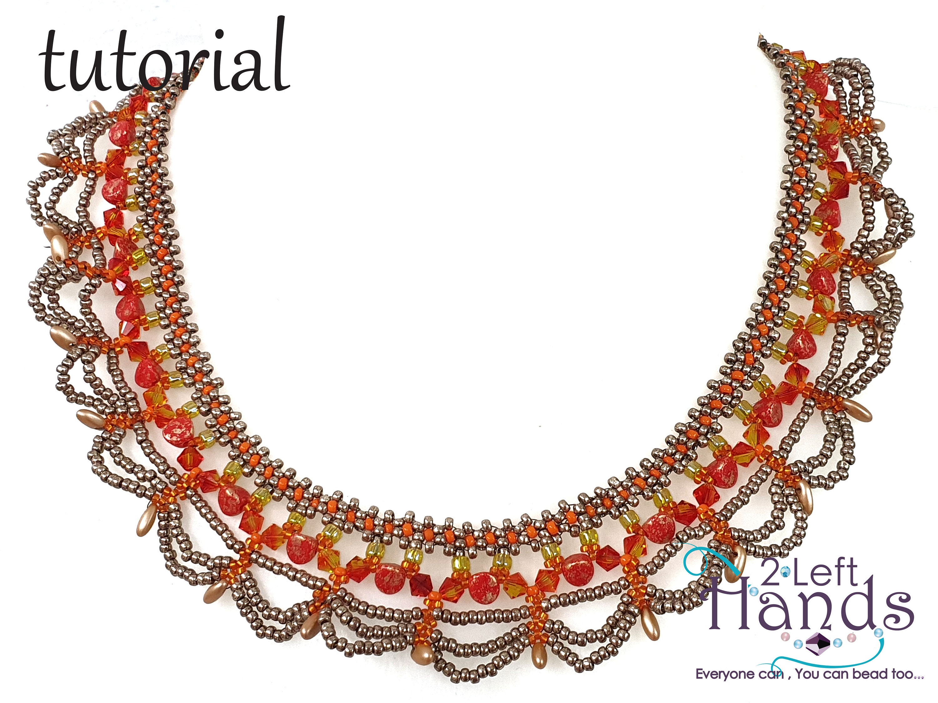 Beaded Netting Patterns, Beaded Necklace Tutorial, Step by Step Pattern ...