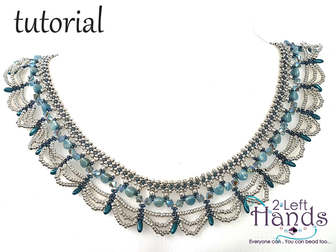 Beaded Netting Patterns, Beaded Necklace Tutorial, Step by Step Pattern ...