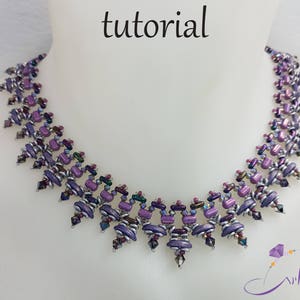 Tutorial Necklace, Collar Necklace Tutorial, Beading Patterns Pdf, Beadweaving Patterns, Step by ...