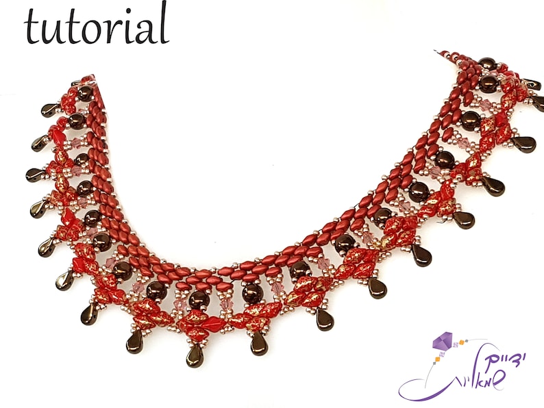 Beaded Netting Patterns, Beaded Necklace Tutorial, Step by Step Pattern ...
