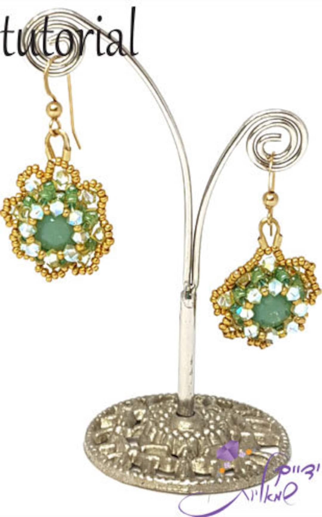 Right Angle Weave Earring Tutorial, Beading Patterns, Beadwoven Earring ...