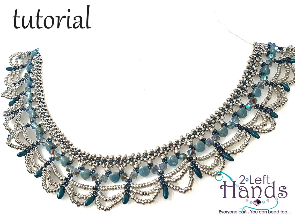 Beaded Netting Patterns, Beaded Necklace Tutorial, Step by Step Pattern ...