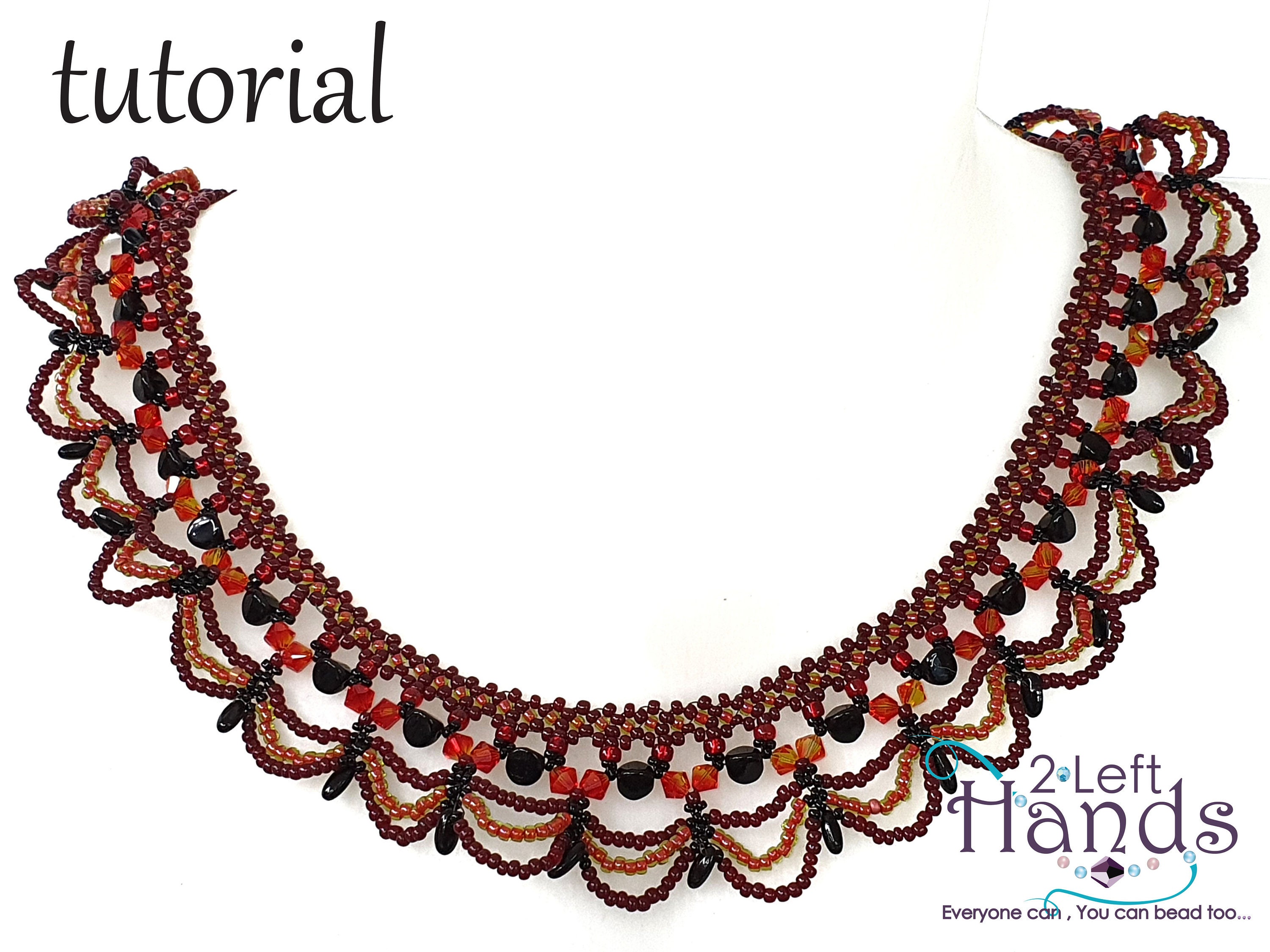 Beaded Netting Patterns, Beaded Necklace Tutorial, Step by Step Pattern ...