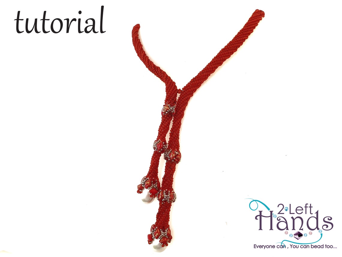 Tutorial Beaded Lariat, Necklace Beaded Tutorial, Beading Patterns Pdf ...