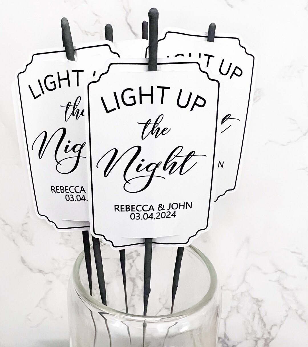 Personalized Sparkler Tags, Wedding Favors, Kraft or White - Etsy