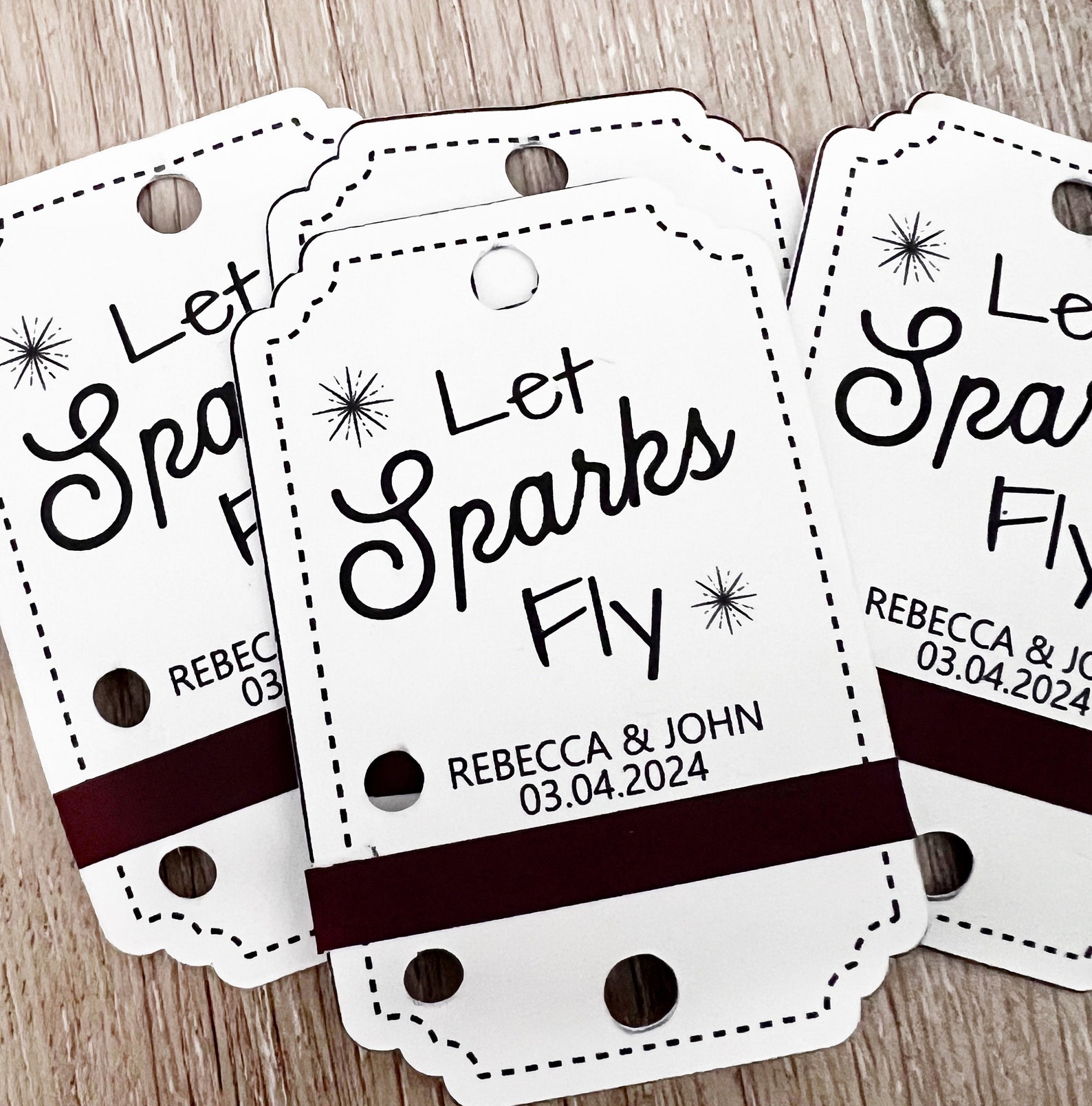 Personalized Wedding Sparkler Tags, Let Sparks Fly, Match Included - Etsy