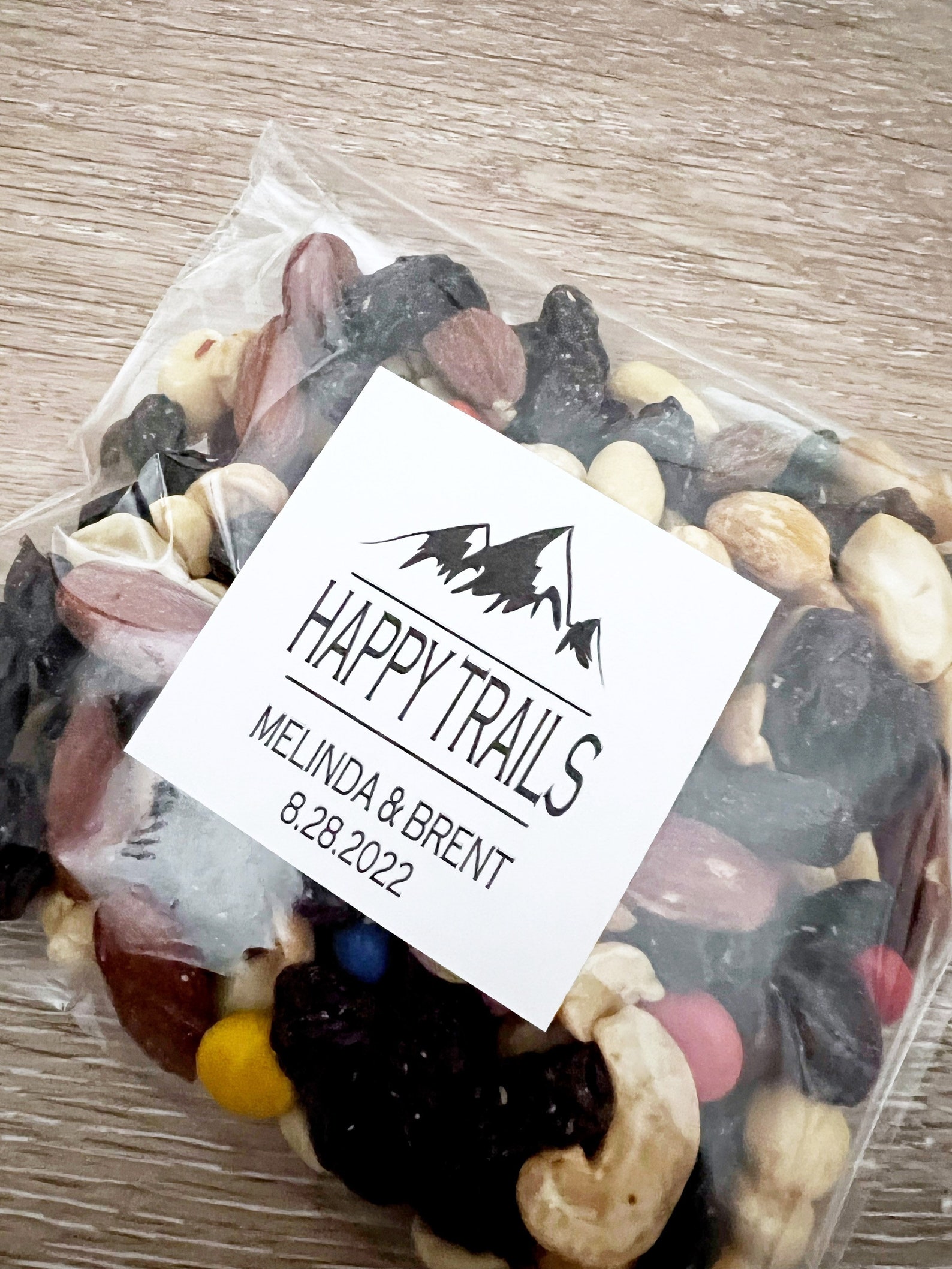 Happy Trails Favor Bags Trail Mix Labels Trail Mix Bags | Etsy