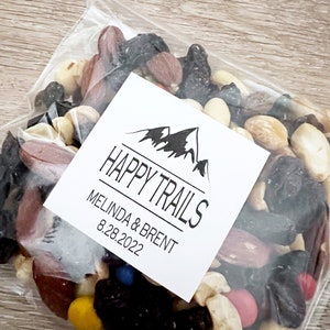 Happy Trails Favor Bags, Trail Mix Labels, Trail Mix Bags, Trail Mix ...