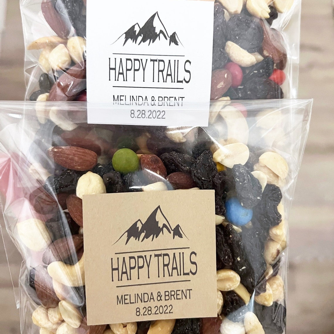 Happy Trails Favor Bags Trail Mix Labels Trail Mix Bags - Etsy