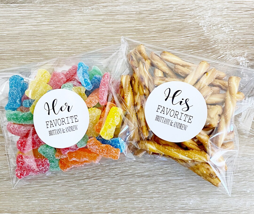 His and Her Favorite Wedding Favor Bags, Wedding Favors, His and Her ...