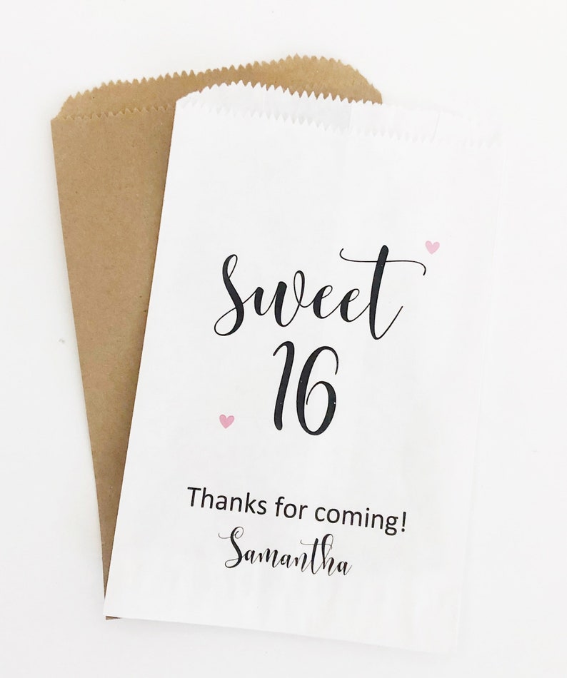 Sweet 16 Party Birthday Bags Sweet 16 Party Bagsfavor Bags | Etsy