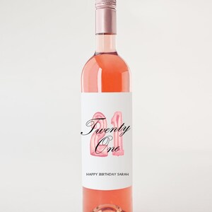 21st Birthday Wine Label, Birthday Wine Label, Milestone Birthday, Gift ...