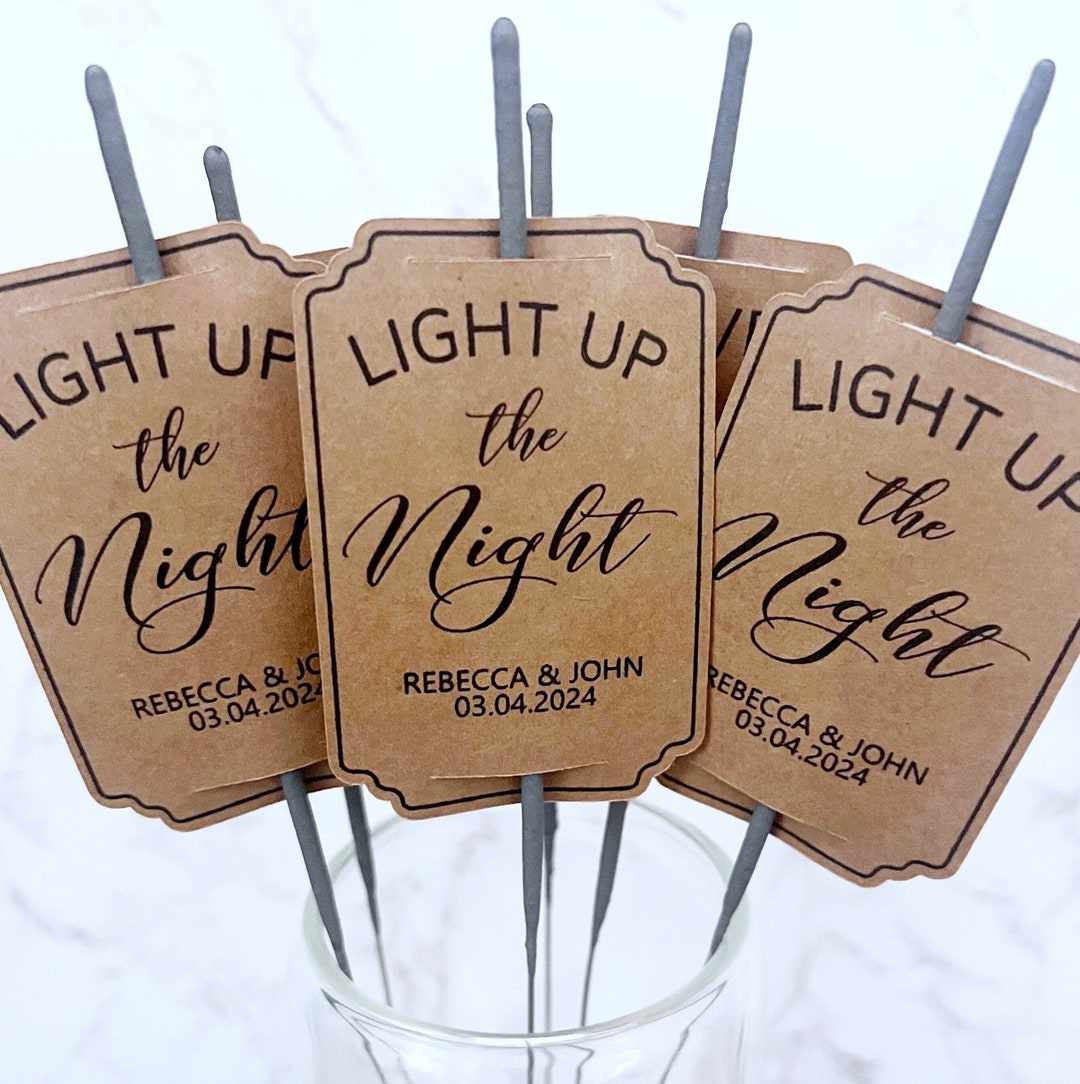 Personalized Wedding Sparkler Tags, Kraft or White Paper - Etsy