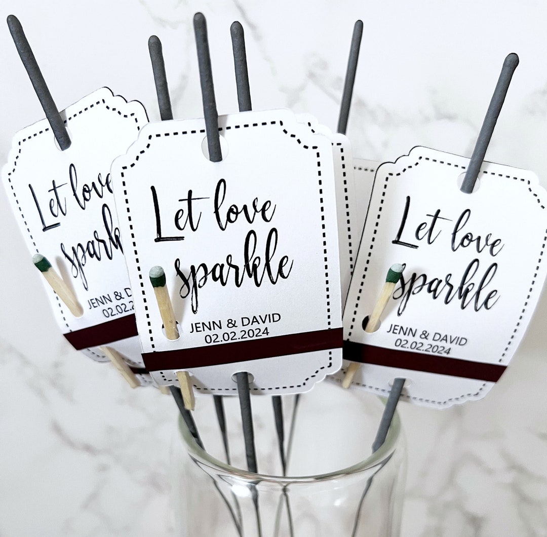 Personalized SPARKLER TAGS for Wedding, Sparkler Tags, Let Sparks Fly ...