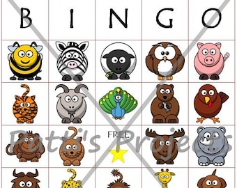 24 Card Pet Bingo Game Set. Instant Digital Download. Perfect - Etsy