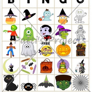 Halloween Bingo Game Digital Download - Etsy