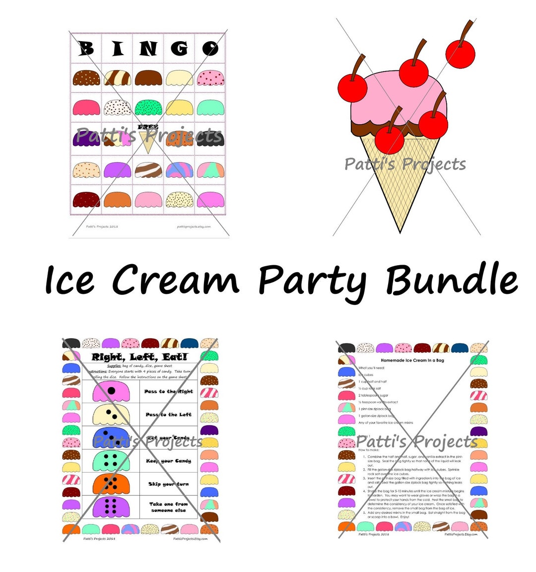 Ice Cream Party Games Bundle - Digital Download - Etsy