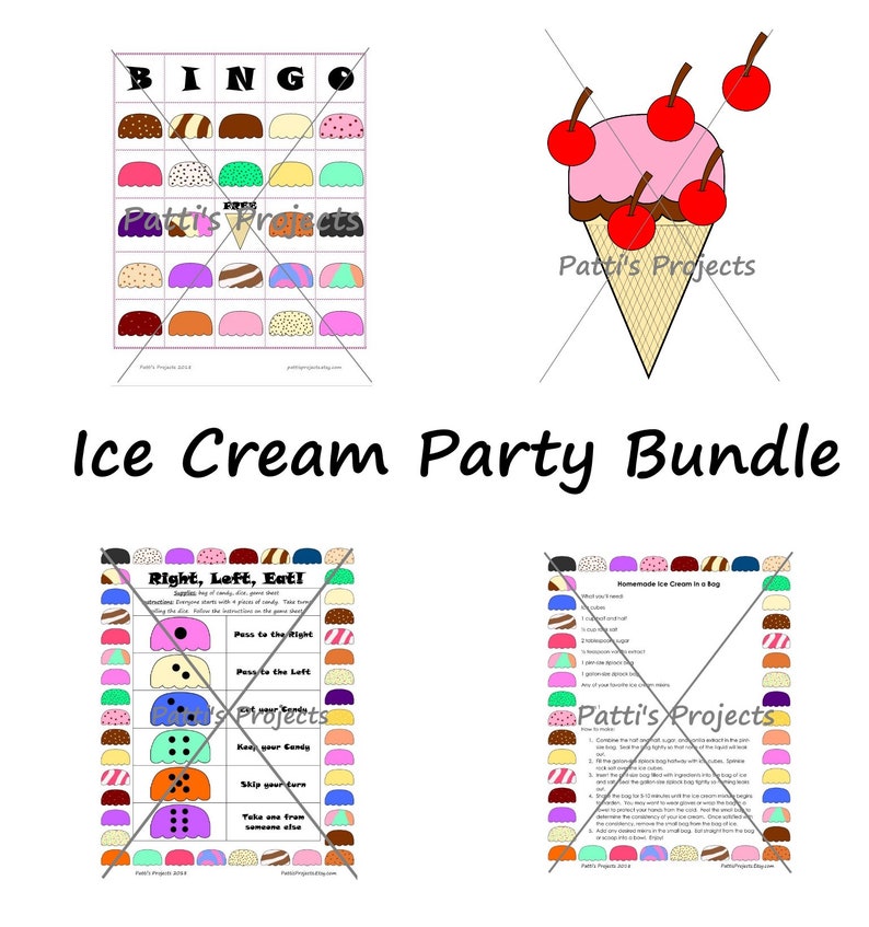 Ice Cream Party Games Bundle - Digital Download - Etsy