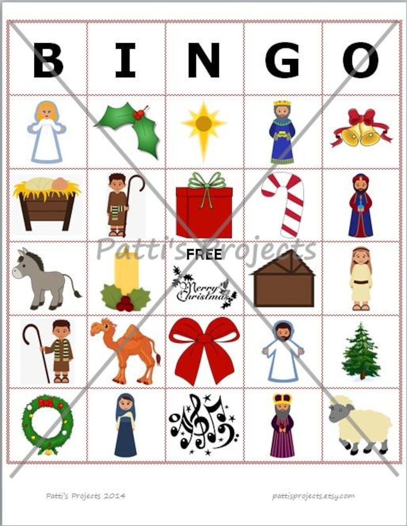 Religious Christmas Bingo Game Digital Download (20 Cards) - Etsy