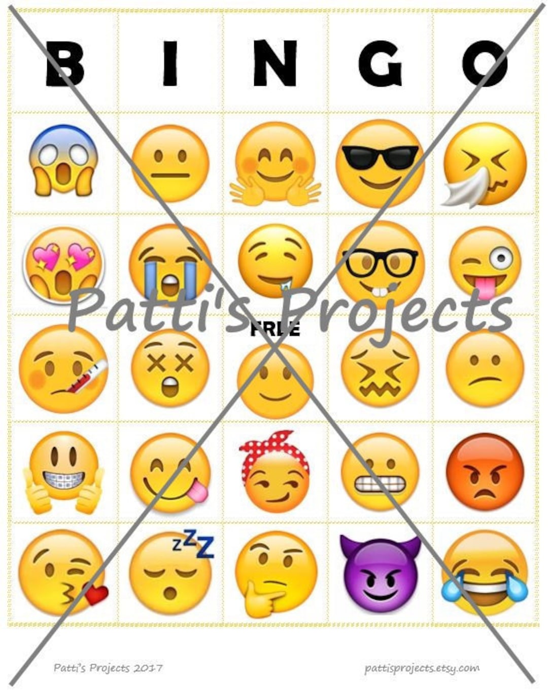 Emoji Inspired Bingo Game Digital Download - 10 Cards - Etsy