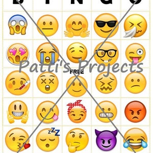 Emoji Inspired Bingo Game Digital Download - 10 Cards - Etsy